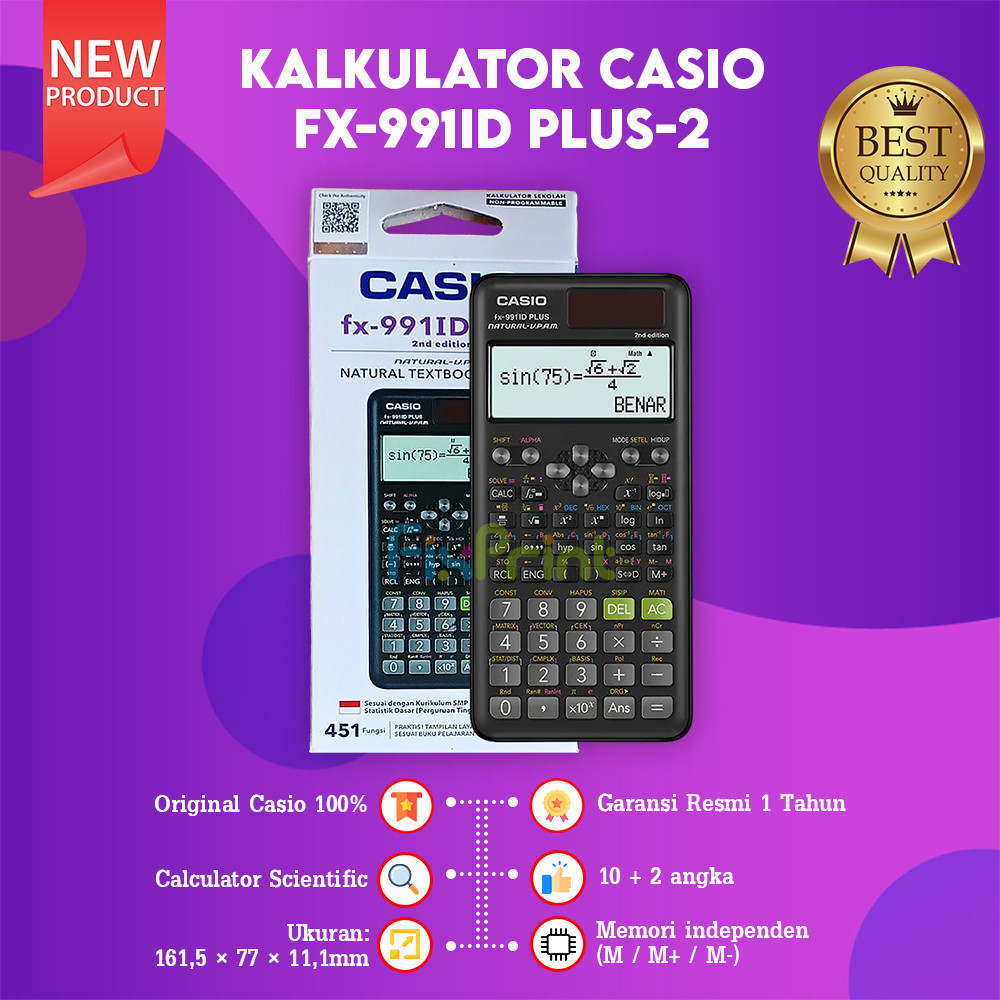 Jual FixPrint - Calculator Casio FX 991ID PLUS-2 Scientific Ilmiah New Original Kalkulator FX ...