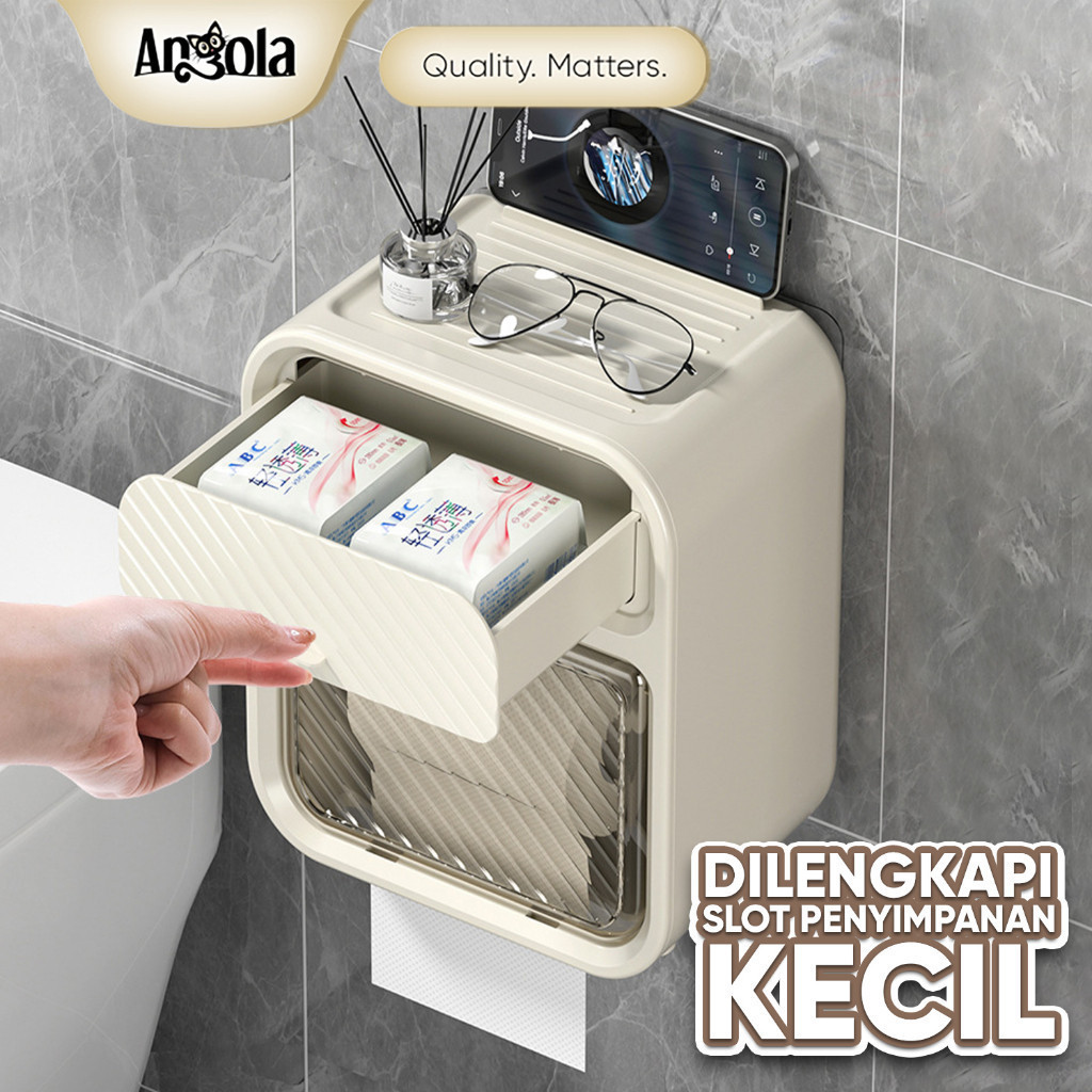 Jual SURIA Rak Tissue Gantung Square/ Kotak Tisu Tempel Dinding Anti ...