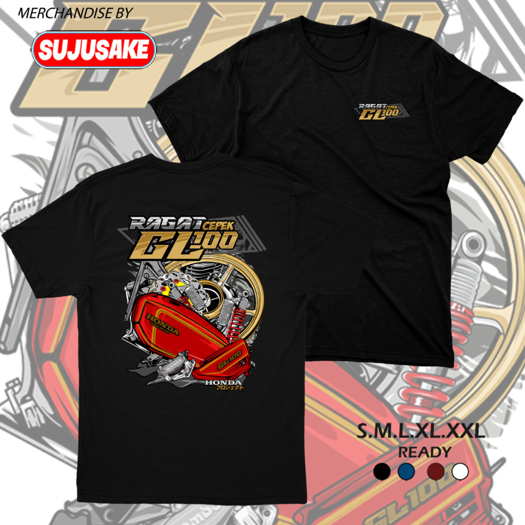 Jual Baju Kaos Atasan Pria Wanita Ragat Honda Gl 100 Gl100 Cepek Classic Herex Kotak Pro Cantik ...