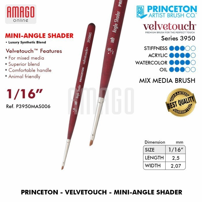 Jual Brush PRINCETON - Velvetouch - Synthetic - Mini Angle Shader - Ukuran 1/16 | Shopee Indonesia
