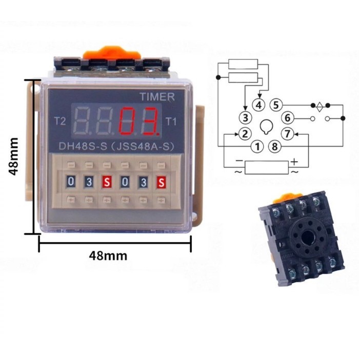 Jual DH48S-S Relay Twin Counter Digital Precision Delay Timer DH48S 220V AC | Shopee Indonesia