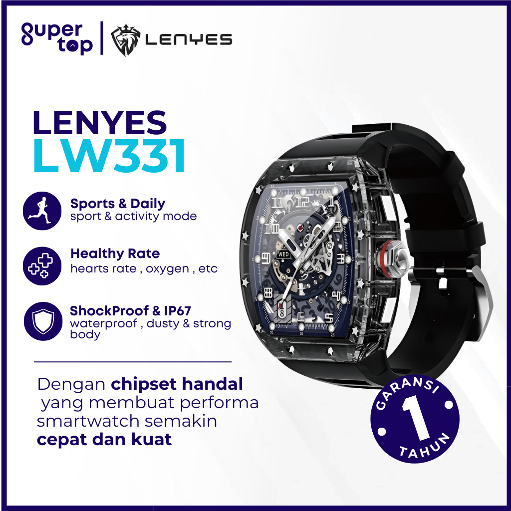Jual Lenyes Smartwatch LW331 IP67 Waterproof Bluetooth 5.0 Sports Heart ...