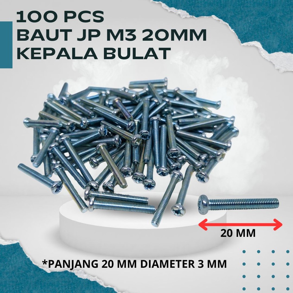 Jual Baut M3 x 20mm – Paket 100 PCS Baut Transistor & PCB Elektronik ...