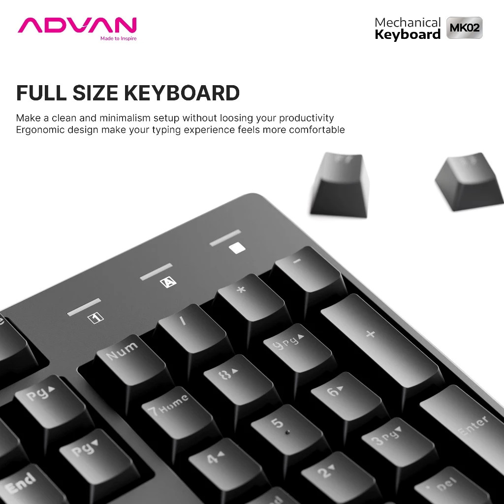 Jual Mechanical Keyboard Advan Mk02 Gaming Keyboard 104 Keys Tkl Rgb ...