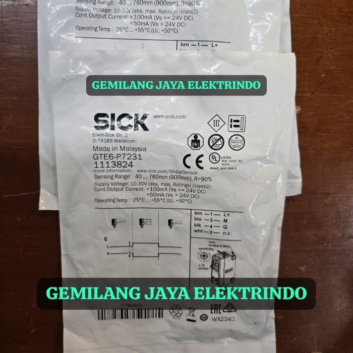 Jual SICK GTE6-P7231 1113824 WX2341 SENSOR PHOTOELECTRIC SICK GTE6 ...