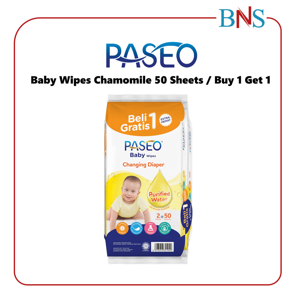 Jual Paseo Baby Tissue Basah Chamomile 50 Sheets | Shopee Indonesia