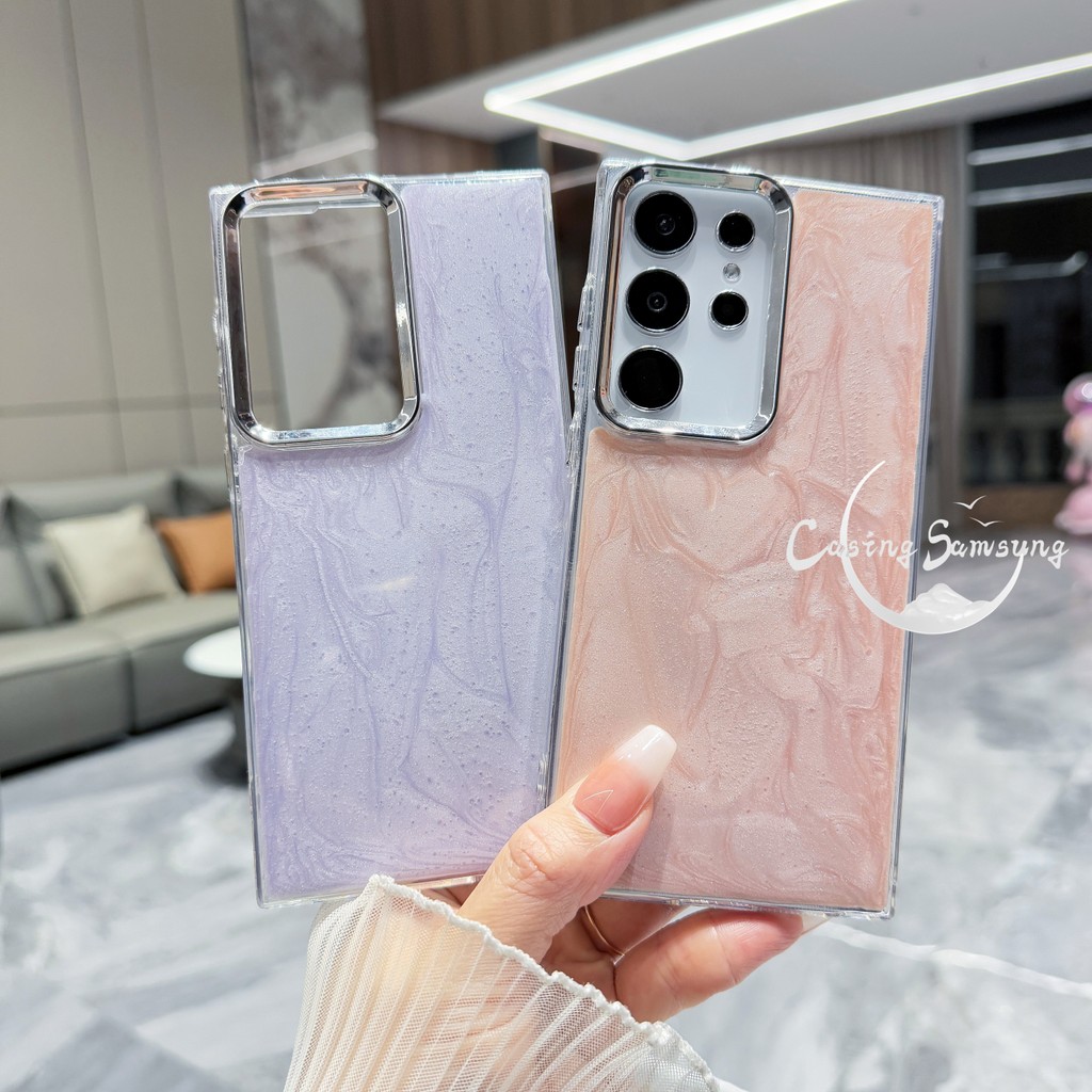 Jual Electroplated Pearl Sand Droplet Phone Case Suitable for Samsung Galaxy S25 S24 S23 S22 ...