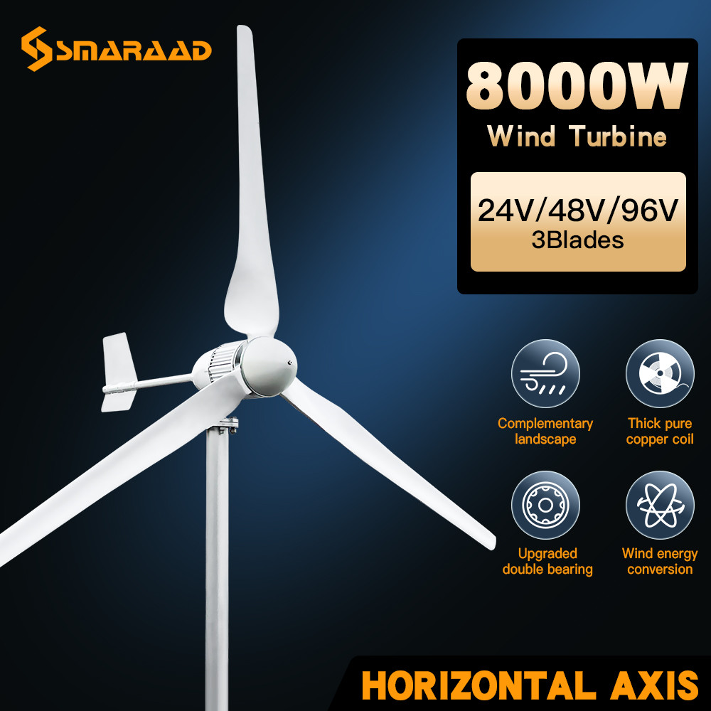 Jual Poland's More Powerful 8KW Horizontal Wind Turbine 48v 96v Low ...