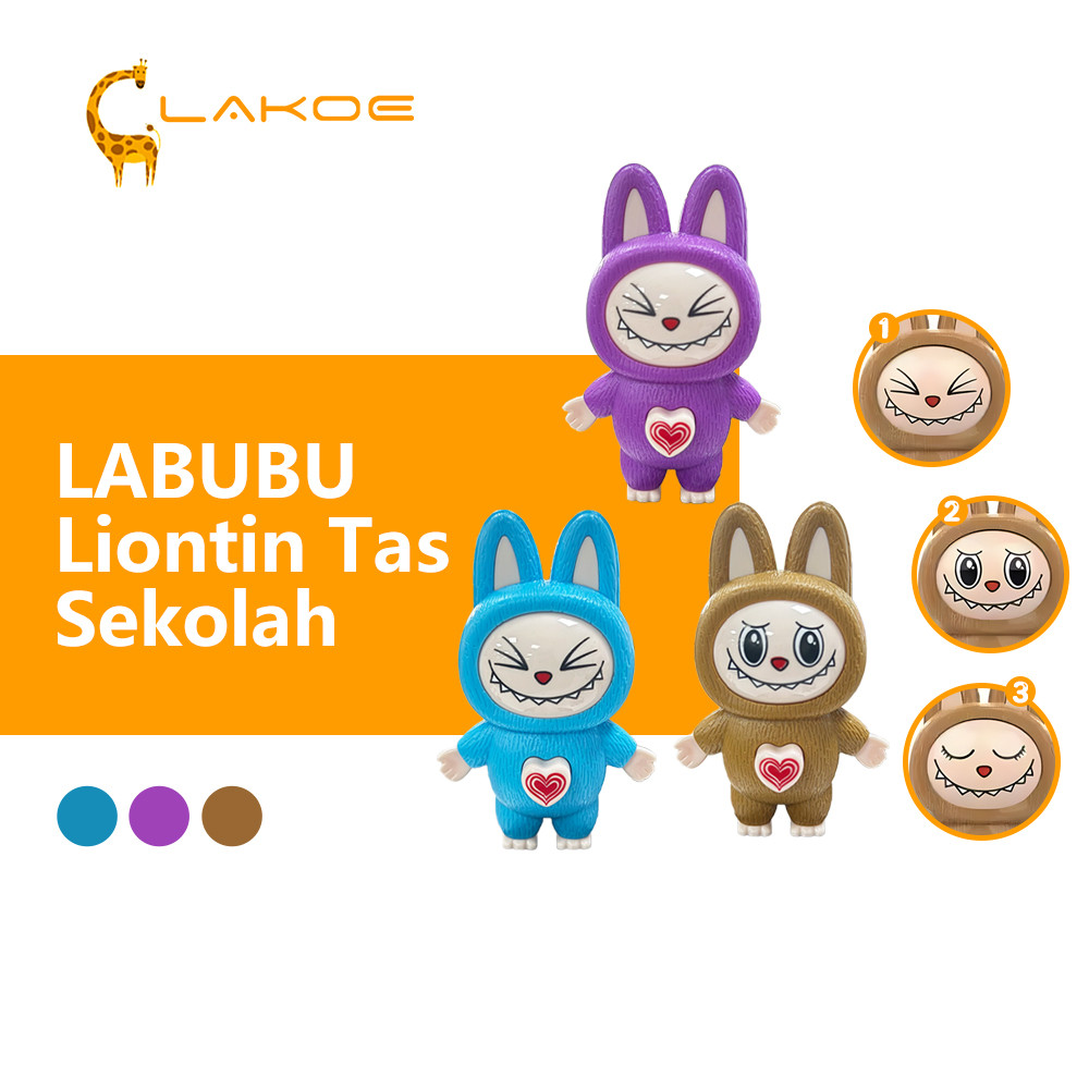 Jual LAKOEOFFICIALMALL Mainan Labubu Face Changing Gantungan Tas Labubu ...
