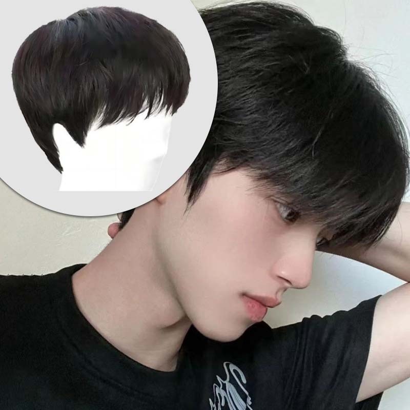 Jual 2025 Wig Pria Rambut Palsu Rambut Palsu Dewasa Cowok Pendek Wig ...