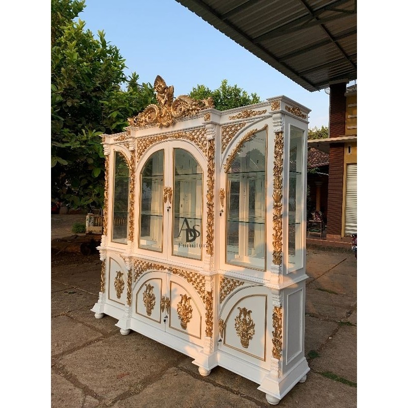 Jual buffet hias ukir buffet hias kayu jati buffet kaca ukir buffet ...