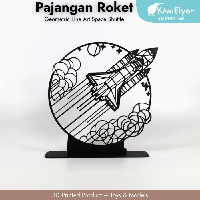 Jual Hiasan Meja Dinding Roket Art - Geometris Line Art Space Shuttle ...