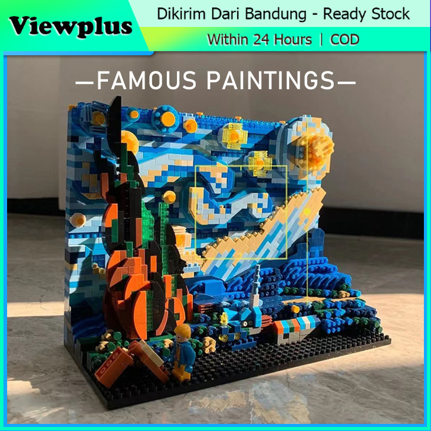 Jual 3D Puzzle Block Brick The Starry Night Van Gogh Balok Ideas ...