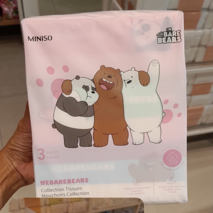 Jual Miniso WE BARE BEARS Collection Tissues 3 Packs Wipes | Shopee ...