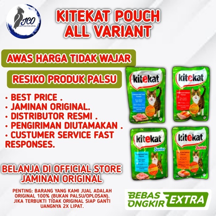 Jual MAKANAN BASAH KUCING KITEKAT POUCH 70GR WET CAT FOOD KITEKAT ...