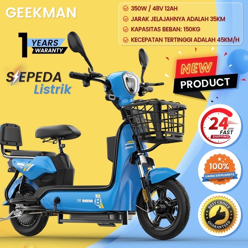 Jual Geekman Sepeda Listrik Murah 1jt 45Km Baterai 48v 12ah Sepeda ...