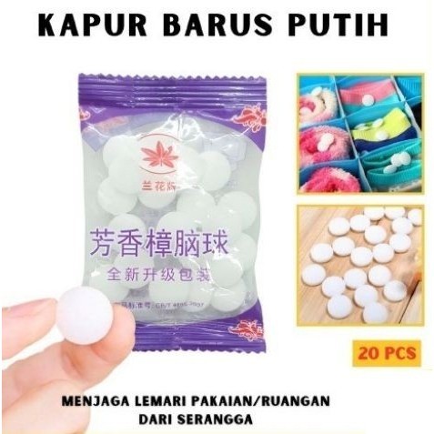 Jual KAPUR BARUS kamper putih pack kecil isi 20 pc 25 gram pengusir bau ...
