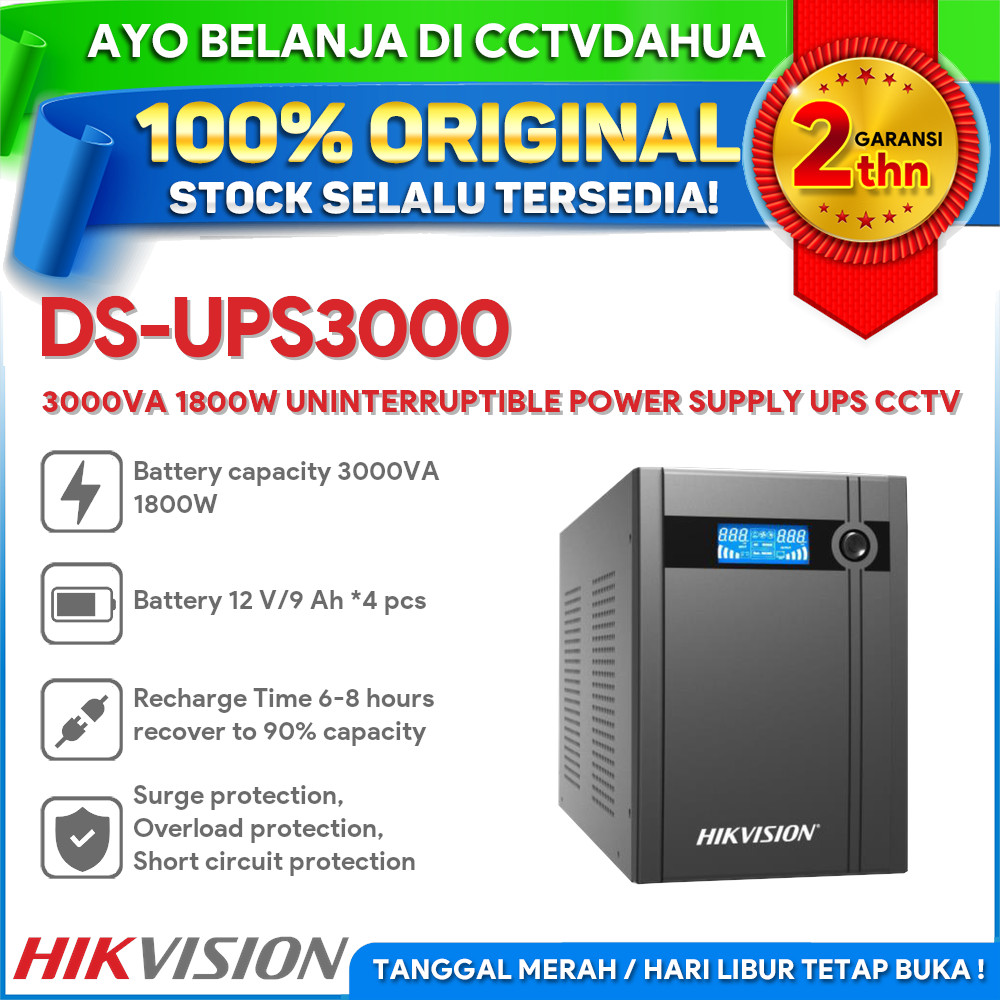 Jual HIKVISION DS-UPS3000 3000VA 1800W UNINTERRUPTIBLE POWERSUPPLY UPS ...