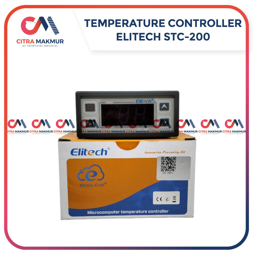 Jual Elitech Temperature Controller Thermostat Kulkas STC 200 1 Sensor Suhu Defrost Panel 200 ...