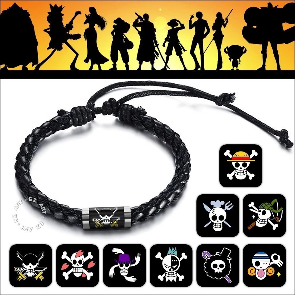 Jual Gelang Tali Kulit Kepang Edisi Crew Straw Hat Gambar Logo Anime ...