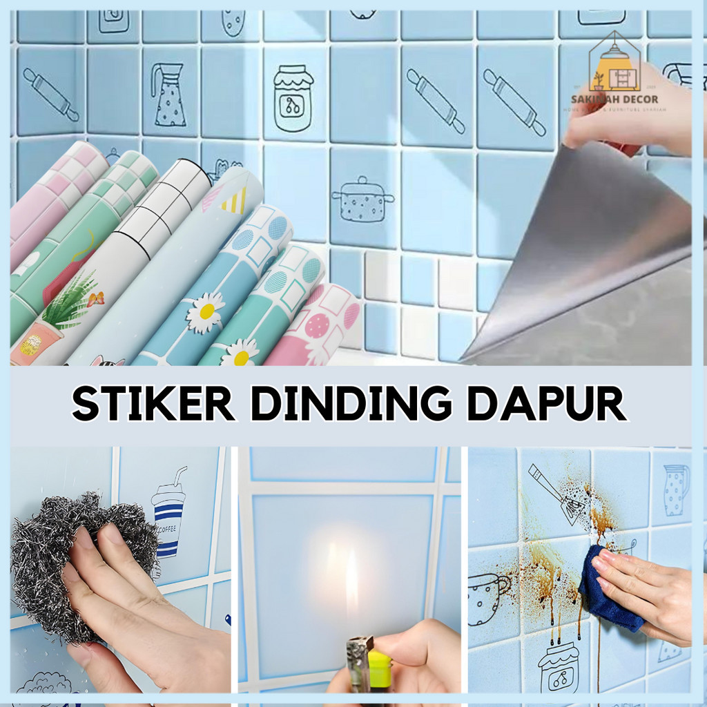 Jual Stiker Wallpaper Dinding 60CM x 3M Anti Minyak Air Api Untuk Kamar ...