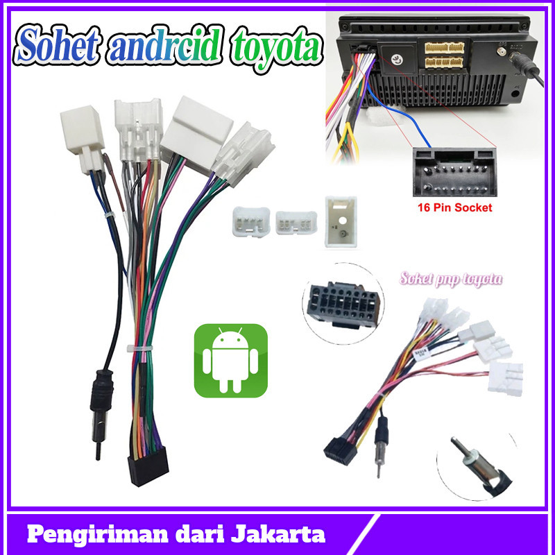 Jual 【Siap】Kabel Soket PNP Head Unit Android Toyota Daihatsu / Soket ...