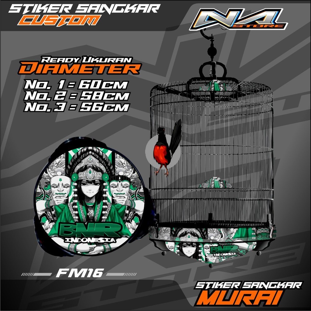 Jual Setiker decal sangkar burung murai, kosan, sangkar bulat custom ...