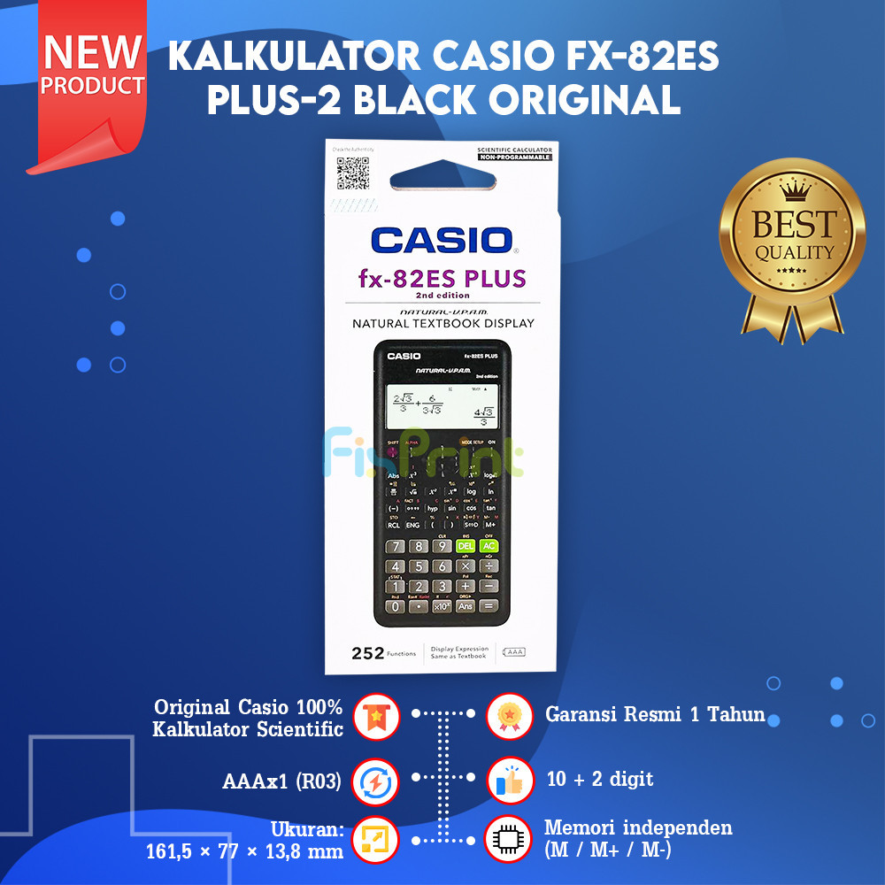 Jual Casio fx-82ES PLUS Calculator Scientific Kalkulator Ilmiah New ...