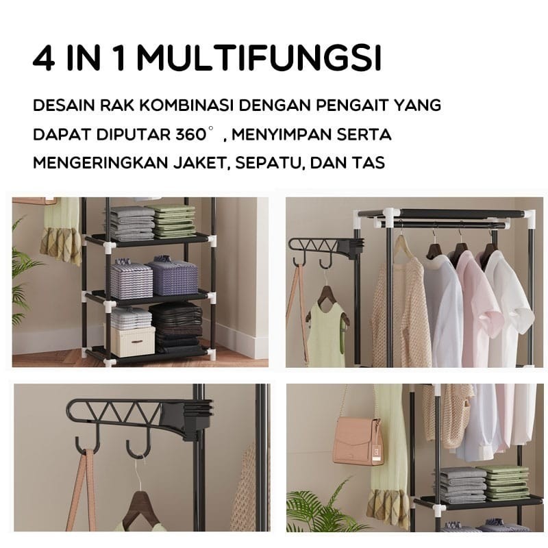 Jual Rak Gantungan Square Stand Hanger Rak Baju Portable MultiFungsi ...