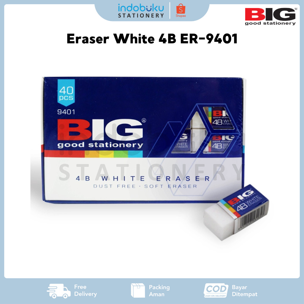 Jual Eraser White 4B BIG ER-9401/ Penghapus Putih BIG Kecil ER-9401 ...