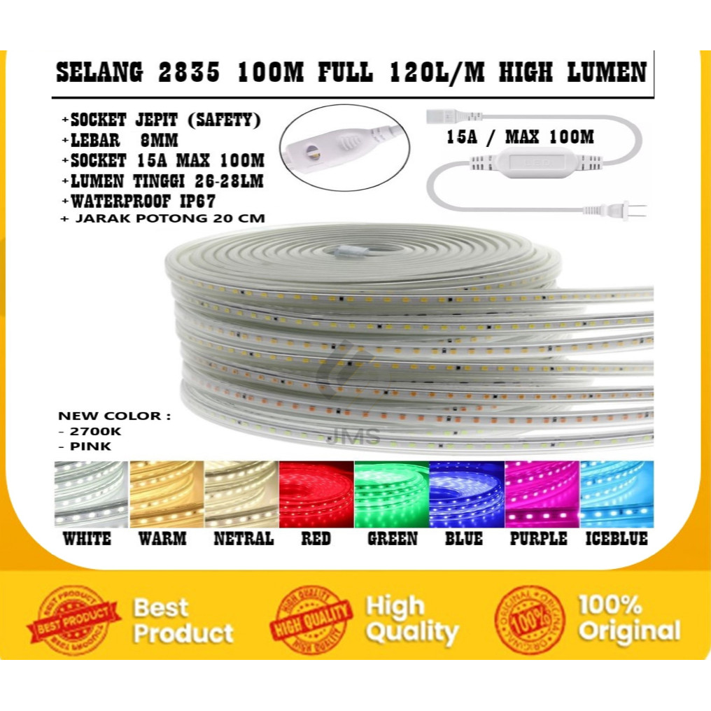 Jual LED SELANG 2835 METERAN IP67 BISA POTONG PER 20CM LED Strip Selang ...