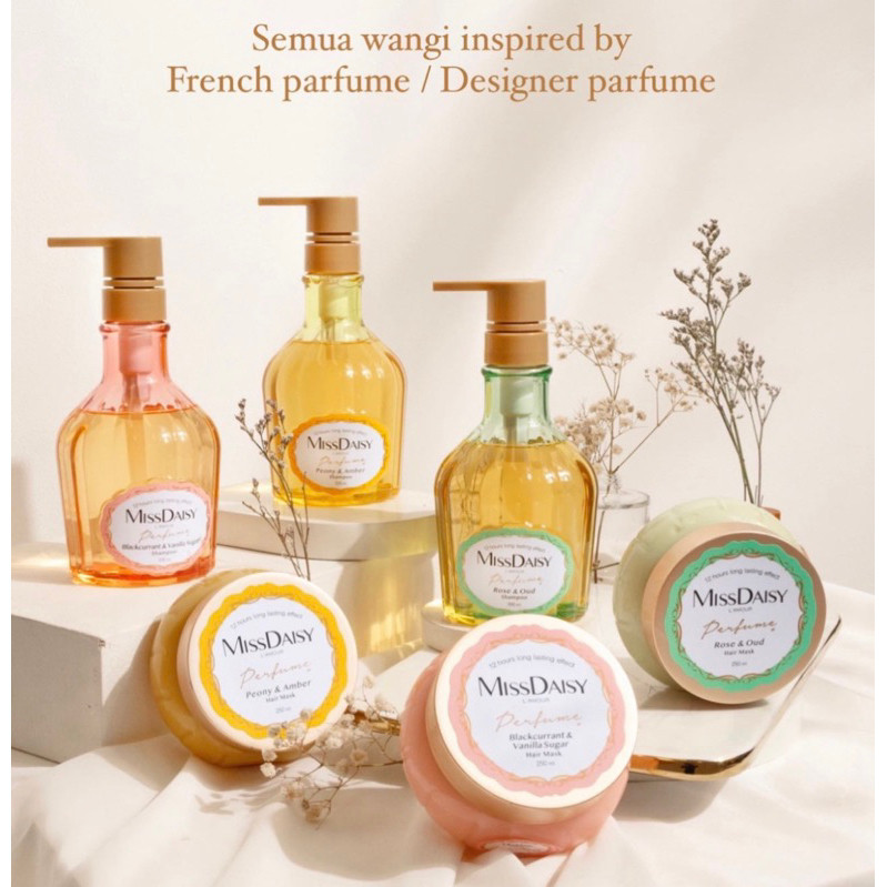 Jual MISS DAISY | French Perfume Shampoo & Hair Mask | Peony Amber, Rose Oud, Blackcurrant ...