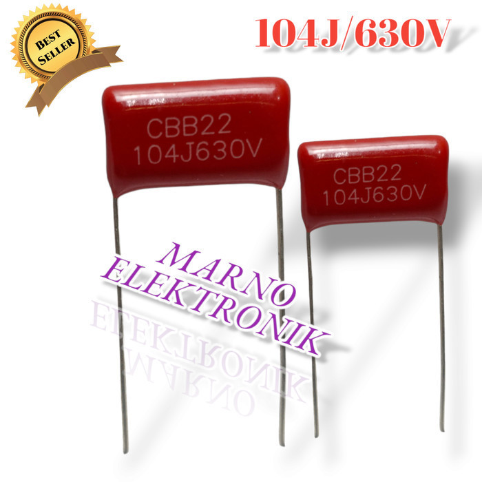 Jual CAPASITOR MILAR 100N 104J 104 J 630V 630KV 100NAN0 100 NANO MILAR ...