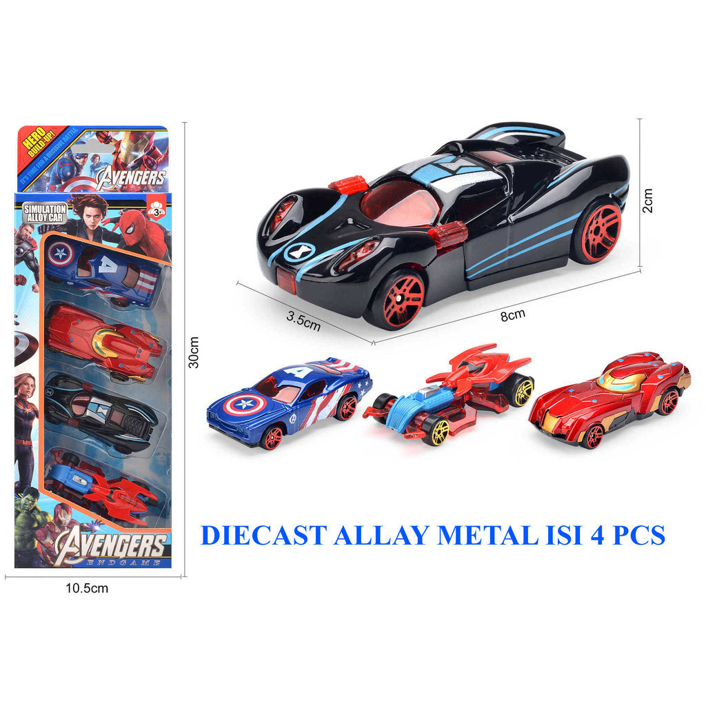Jual Mainan Diecast Mobil Superhero Isi 4 Pcs Mobil Alloy Metal Car RM ...