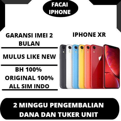 Jual iPhone XR 64GB/128GB/256GB BH:100% second/bekas fullset original 100% mulus like new ...