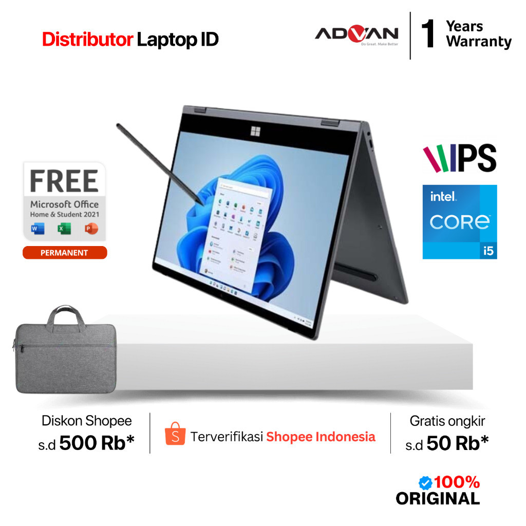 Jual ADVAN 360 Stylus Laptop 2in1 / Core i5-1035G7 / RAM 8GB 256GB ...
