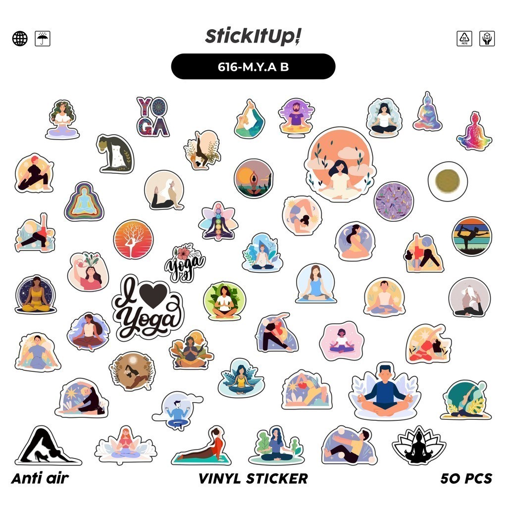 Jual COD 100 Pcs Stiker Pack Mandala Yoga Arts Lucu Aesthetic Vynil ...