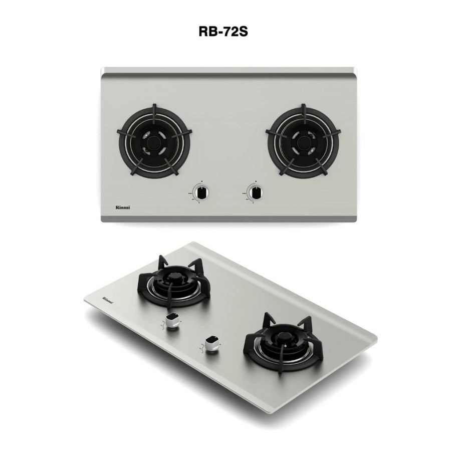 Jual promo spesial Rinnai RB72S Kompor Tanam Stainless 2 Tungku RB 72 S 72S Gas Hob tungku ...
