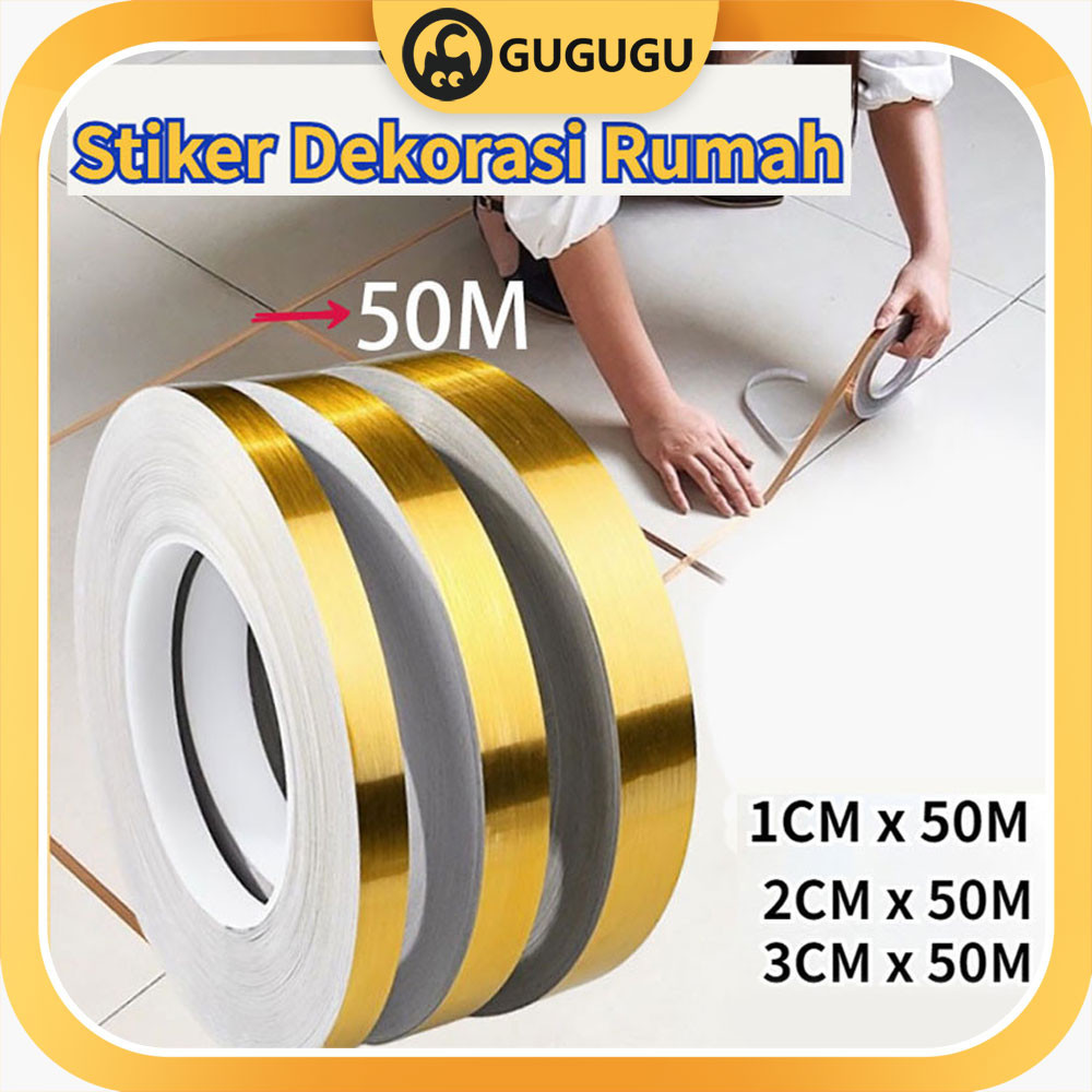 Jual 50m Stiker Lantai Keramik/Gulungan Stiker Pembatas Keramik Emas ...