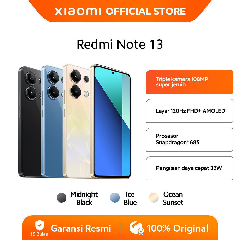 Jual Xiaomi Redmi Note 13 (8GB/128GB) (8GB/256GB) | Layar 120 Hz | FHD+ ...