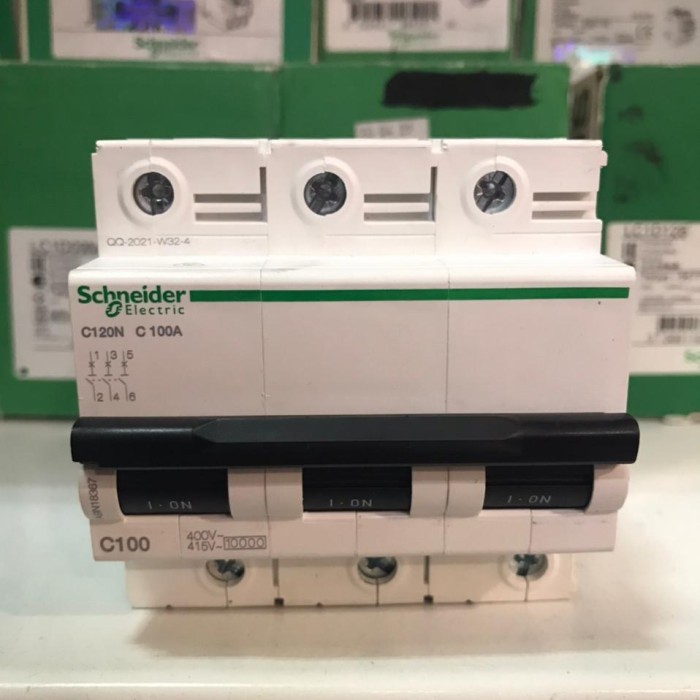 Jual MCB Schneider C120N 3P 100A Acti9 A9N18367 / Miniature Circuit ...