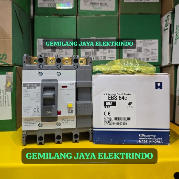 Jual ELCB LS 4P 50A 30MA / LS EBS 54C 50A / ELCB EBS-54c 4P 50A 30MA 18KA 415/460V ORIGINAL LS ...