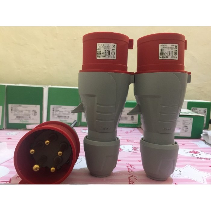 Jual PLUG LEGRAND 5PIN 32A IP44 / SOKET MOUNTING LEGRAND 555239 3P+N+E ...