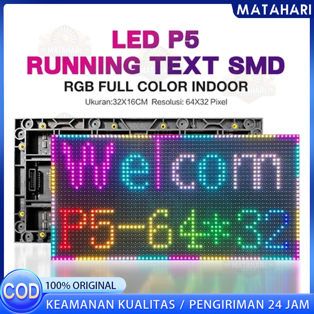 Jual Panel Module Modul LED P5 Running Text SMD RGB Full Color Indoor ...