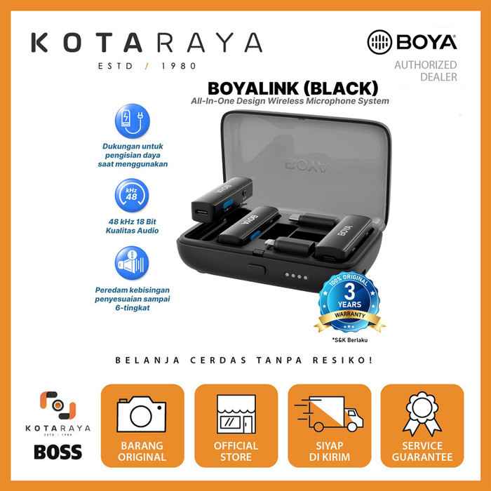 Jual BOYA LINK BLACK All in One 2.4GHz Dual Channel Wireless Microphone ...