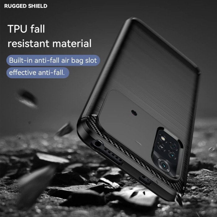 Jual Case XIAOMI POCO M4 PRO 4G - Casing Armor Soft Cover Rugged Carbon ...