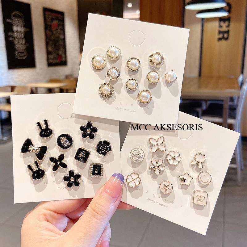 Jual KKL Set Bros Pin 10 In 1 Motif Bunga Bintang Kelinci Aneka Desain ...