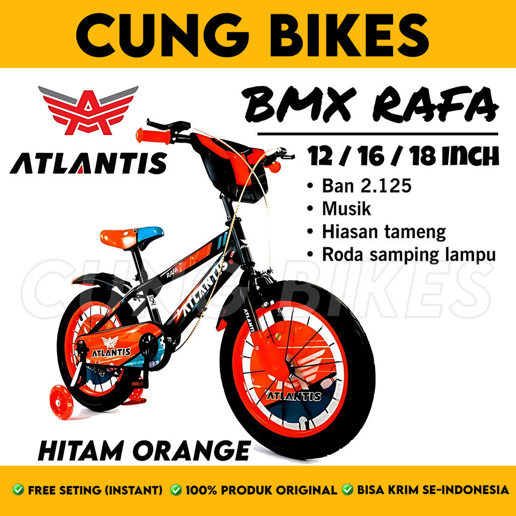 Jual Sepeda Anak Laki BMX 12 16 18 Inch ATLANTIS RAFA untuk Usia 2-8 ...