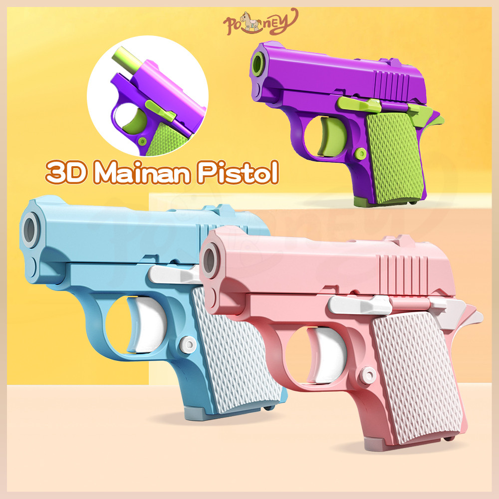 Jual Poney Mainan pistol gravity carrot guns led Printing pistol guns ...