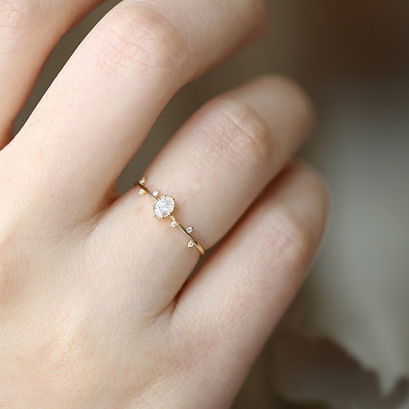 Jual Jewelry Lover - Ring-10 - Cincin Bahan Perak 925 Berlapis Emas 14K - Twigs Stone - Korean ...